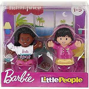 Fisher-Price Little People Barbie Toddler Toys Sleepover Figure Pack, 2 Characters for Pretend Play Ages 18+ Months