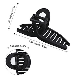 5PCS Large Claw Hair Clips for Thick Hair Big Banana Hair Clips for Women Nonslip Strong Hold Hair Claw Clip (Matte Black)