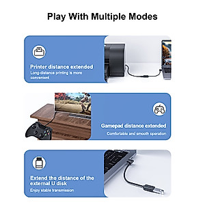 Oxsubor SuperSpeed USB 3.0 Male to Female Extension Data Cable Left Angle 2PCS (20CM,8IN)(Notice:pls Check The Left Angle in Picture)