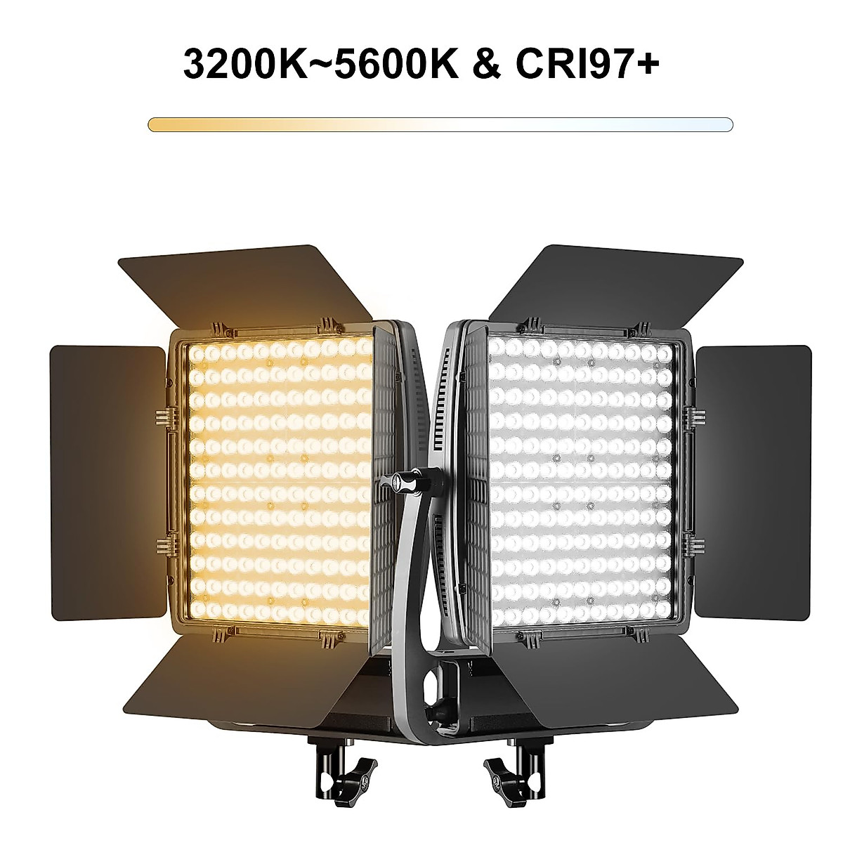 GVM 900D LED Video Light，Dimmable Bi-Color and Stand video Lighting Kit, APP Intelligent Control System， CRI97，3200-5600K fo YouTube Studio Photography， Outdoor Video Shooting Lighting (2 Packs)