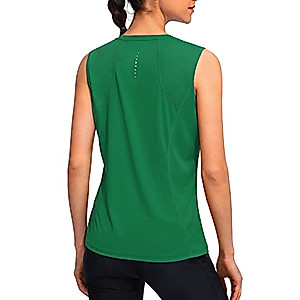 YYV Women's Workout Tank Tops Lightweight Sleeveless Shirts for Women Loose Fit Tops for Athletic Running Tennis Yoga (Green Small)