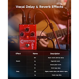 FLAMMA FV01 Vocal Effects Processor Pitch Correction Voice Pedal Vocal Stompbox Microphone Amplifier for Singer Live Singing Streaming Recording with Delay Reverb Acoustic Guitar Playing