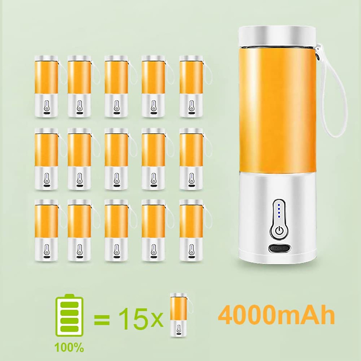 ESSISH 530ML Electric Juicer Portable Smoothie Blender USB Rechargeable Food Processor Fruit Mixer Mini Juicer Blender Cup A