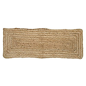 Natural Jute Braided Placemat (13 X 36 inches) | Hand Woven, Heat Resistant Thick Hot Mat for Table | Rectangle Jute Tablemat Coaster for Dining | Farmhouse Table Mat | Rustic Vintage Table Runner