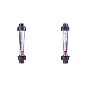 2PCS Plastic Tube Flowmeter, Water Meter, Made of Plastic, Good , Operates at 0-60°C, Fit for DN15 Tube, Clear Scale Line