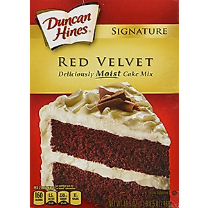 Duncan Hines Signature Red Velvet Deliciously Moist Cake Mix 1 Lb. 2.25 Oz. Box (3 Pack)