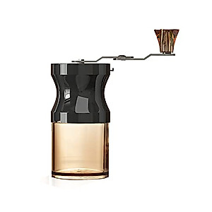 Elvaesther Ceramic Coffee Mill, Mini Coffee Bean Grinder, Household Manual Coffee Grinder 9 Levels Adjustable Mini Portable Washable Stainless Steel Coffee Mill Black