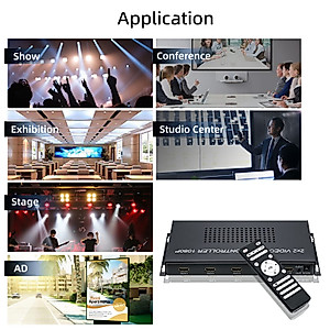 Mcbazel HDMI Video Wall Controller 2x2, HDMI Video Image Processor 1080P@60HZ Screen Splicing Support 8 Display Modes - 4x1, 3x1, 2x1, 2x2, 1x4, 1x3, 1x2, 1x1
