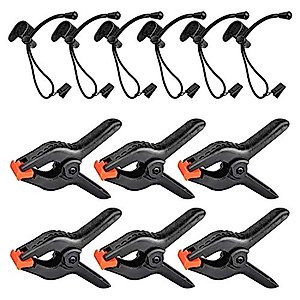 Yesker Backdrop Clamps and Background Clips 6 Pack, 4.4 inch Heavy Duty Clips Holder for Photography Studio Video Backdrop Support Stand