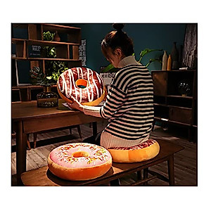 Nunubee Round Doughnut Back Stuffed Cushion Throw Pillow Plush Play Toy Doll for Office Chair Car Pattern 2