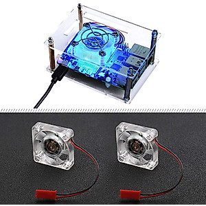 2/4pcs Raspberry Pi 4 Fan Raspberry Pi Cooling Fan Brushless CPU Quiet LED Cooling Compatible with Raspberry Pi 4/Pi 3/3B+/4B/Pi Zero w (2)