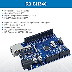 LAFVIN Basic Starter Kit with R3 CH340,Breadboard + Retail Box Compatible with Arduino IDE