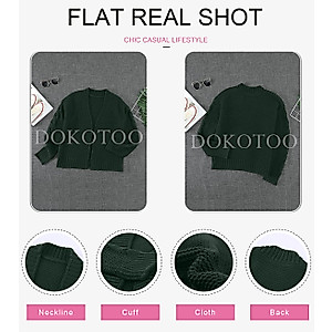 Dokotoo Womens Sweater Cardigans Fashion Ladies Winter Warm Cozy Open Front Pockets Long Sleeve Chunky Warm Cable Knit Cardigan Sweater Pullover Outwear Coat Green XL