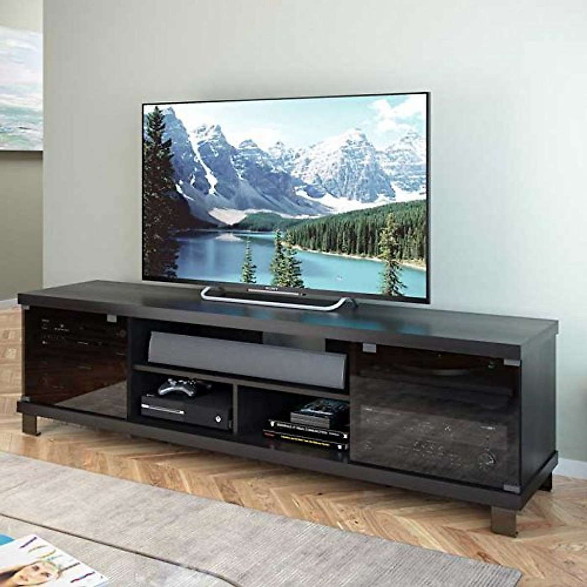 Sonax Holland Extra Wide TV/Component Bench, 70.75", Ravenswood Black