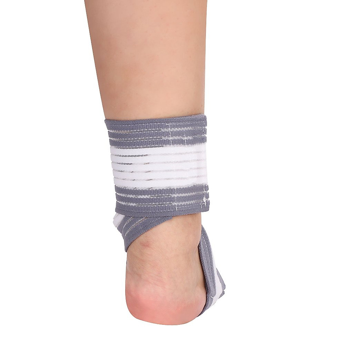 Ankle Support Brace for Men Women Adjustable Strap for Arch Support Breathable Ankle Protector Foot Brace with Compression Wraps Elastic Arch Sleeves for Protection Sprained Sports Gray-White 2 Pcs