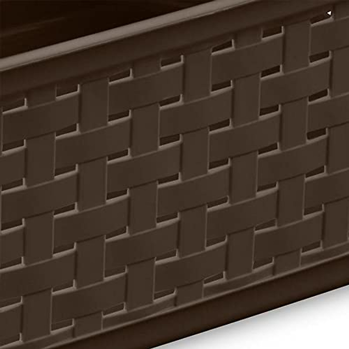 Sterilite Decorative Wicker-Style Short Weave Basket, Espresso (18 Pack)