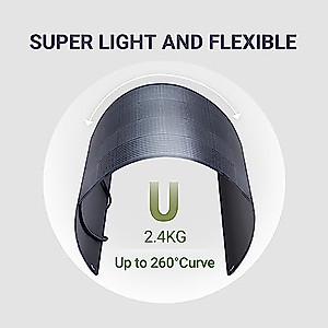 ALLPOWERS SF100 Flexible Solar Panel 100W 24V / 12V IP68 Monocrystalline Solar Modules Bendable Semi-Flexible Mono Solar Panel 100 Watt for RV Roof Boat Cabin Van Uneven Surfaces