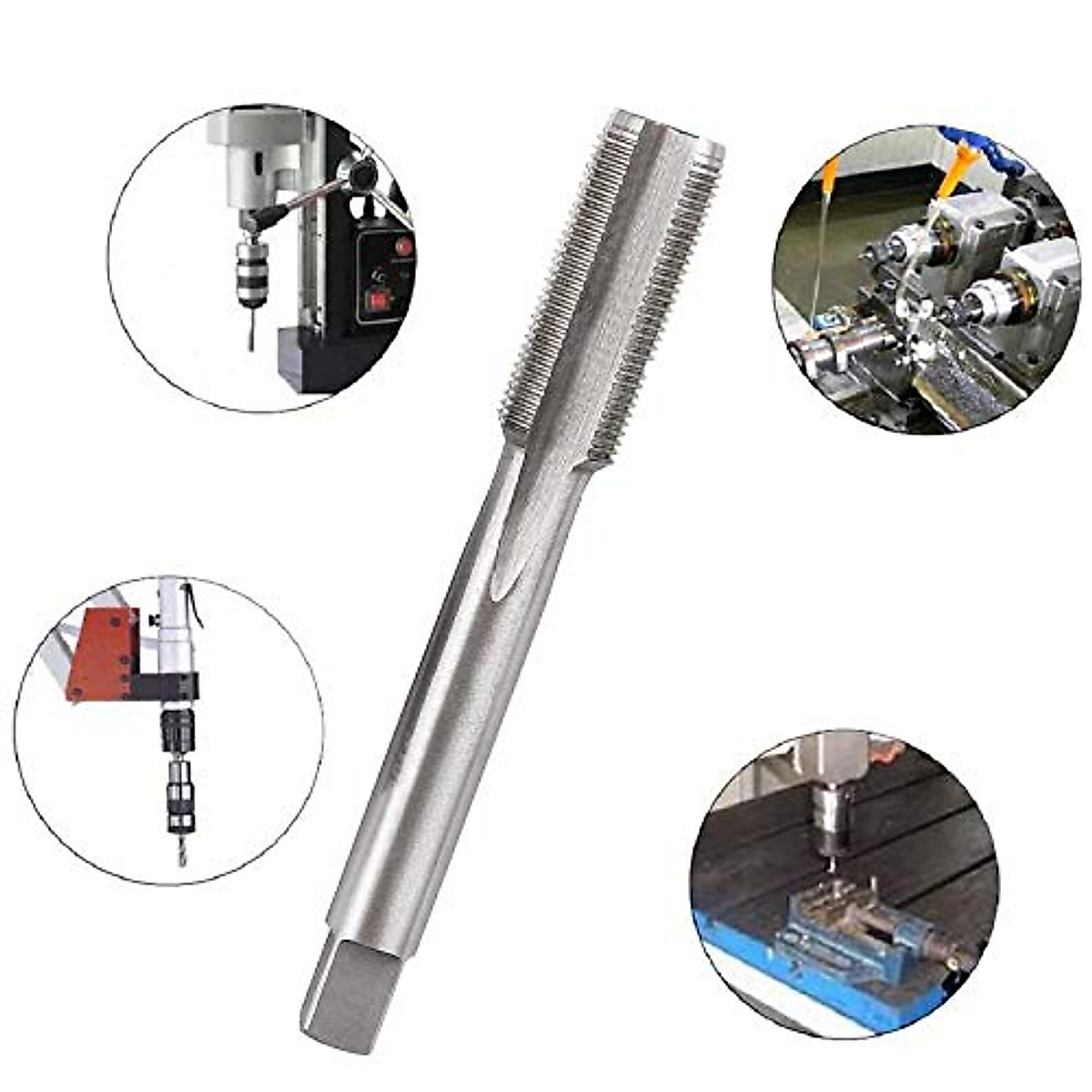 M12 x 1.25mm HSS Metric Tap And Die Set Thread Tap And Round Thread Die Right Hand HSS Taper Silver Tone (2Pcs)