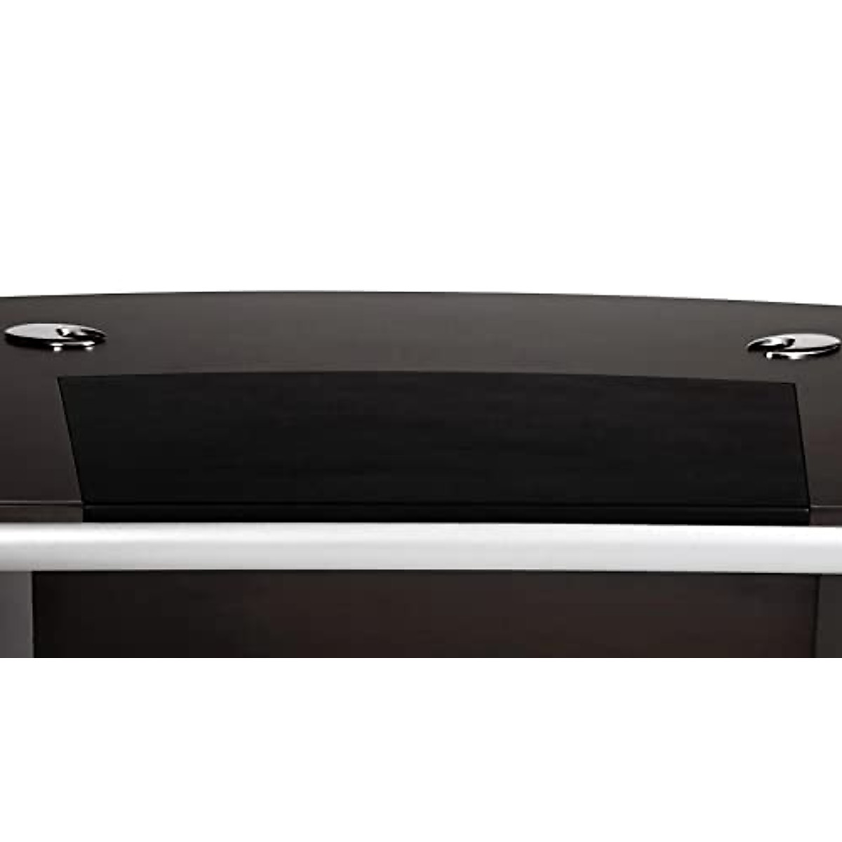 Zuri Furniture 83" Modern Kennedy Executive Dark Wood Desk with Left Return