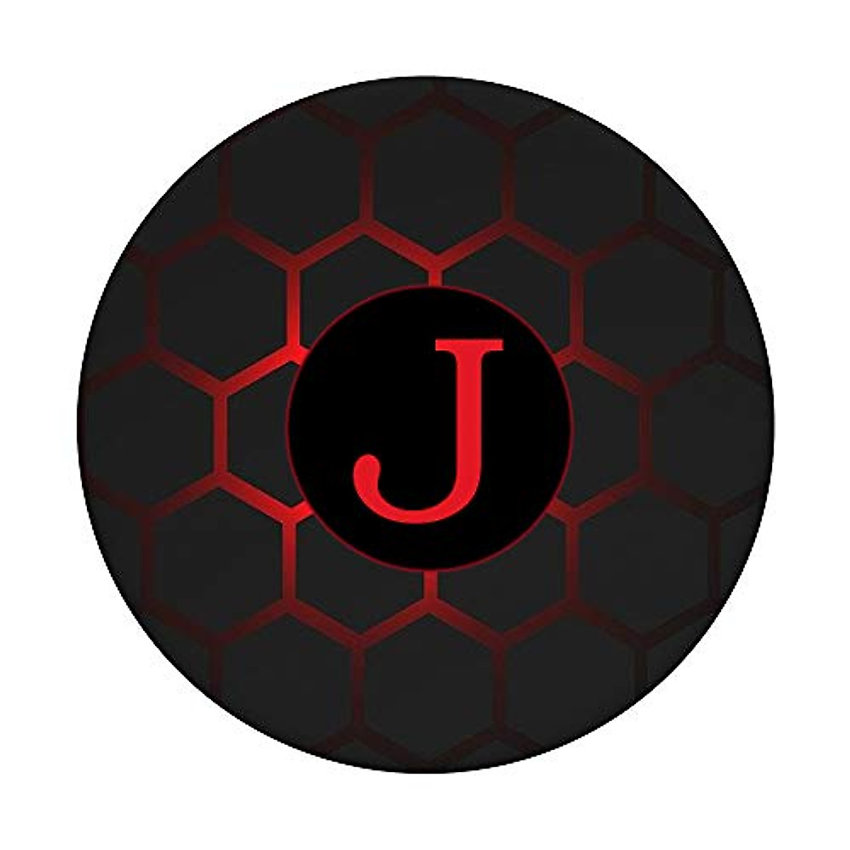 Phone Pop Up Holder,Monogram Initial Cool Red Black Letter J PopSockets PopGrip: Swappable Grip for Phones & Tablets