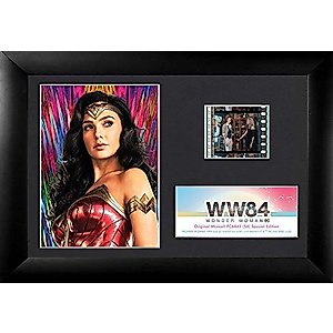 Trend Setters – Wonder Woman 1984 – WW84 - Neon Lights – FilmCells 7” x 5” MiniCell Desktop Presentation – Featuring 35 mm Film Clip with Easel Stand - Officially Licensed Movie Collectible