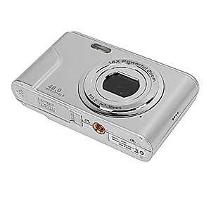 Pocket Camera, Portable Digital Camera Eye Protection Screen Prevents Shaking Stylish 48MP US Plug 16X Zoom 100-240V for Photography (Silver)