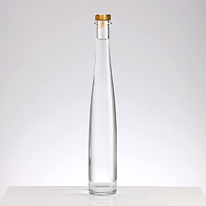 Maypink Clear Glass Bottle 6 Pack 12 oz (375 ml) with Cap Hot Sauce Oil Jam for Beverages Oils Kombucha Kefir Vinegar Beer Airtight Caps and Leak Proof Lids Shrink Film