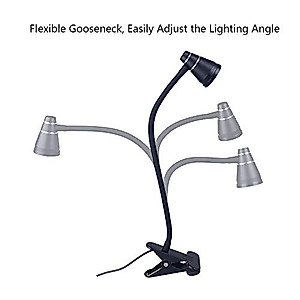 CeSunlight LED Clip Desk Lamp, Headboard Light with Strong Clamp, Bed Reading Light with 3000k-6500K Adjustable Color Temperature Options for Brighter Illumination (Black)