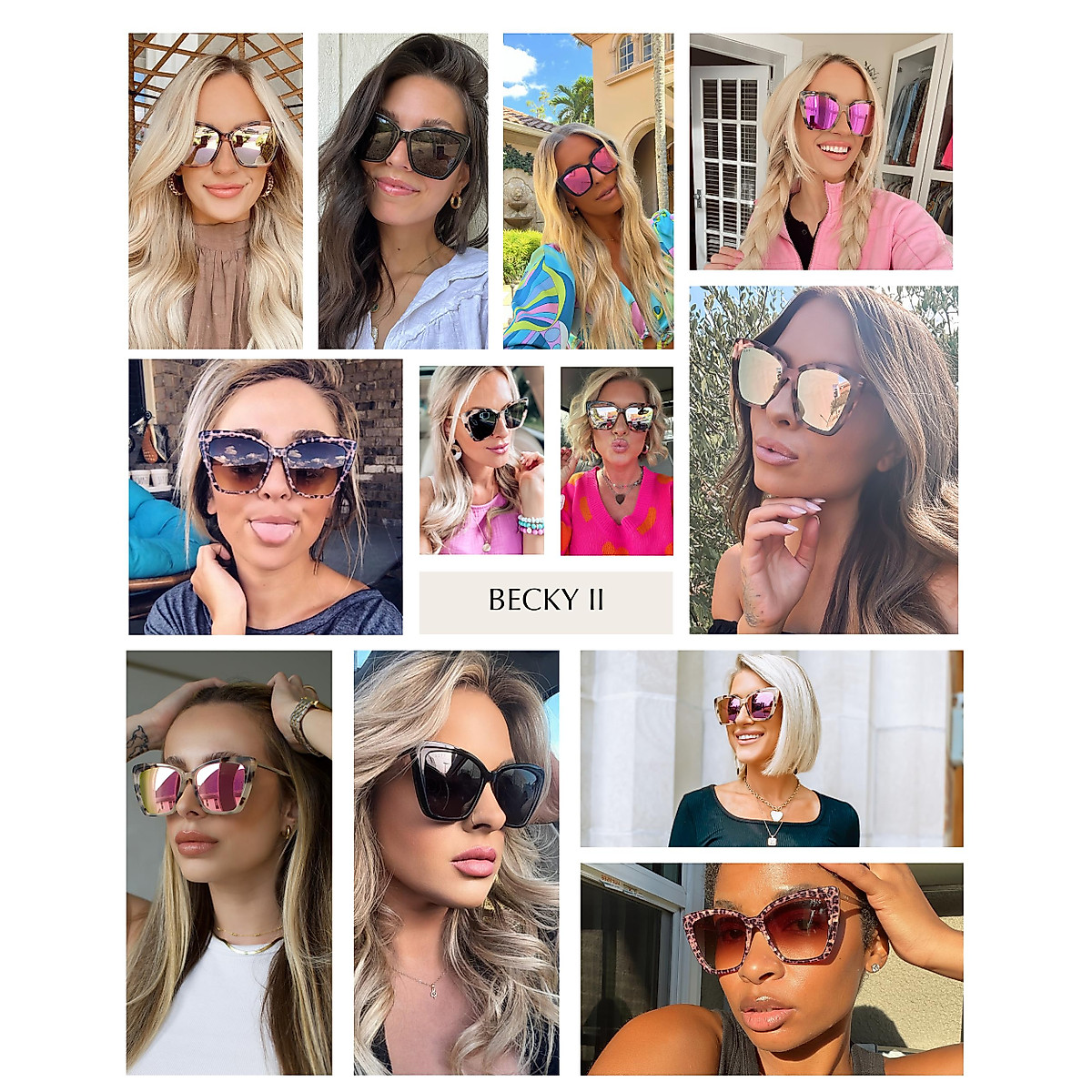 DIFF Becky II Designer Oversized Cat Eye Sunglasses for Women UV400 Protection, Leopard Tortoise + Brown