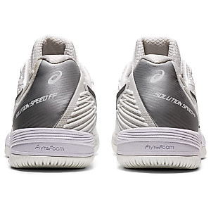 ASICS Women's Solution Speed FlyteFoam 2 Tennis Shoes, 8.5, White/Black