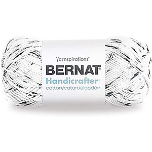Bernat Handicrafter Cotton Big Ball Salt & Pepper Yarn - 2 Pack of 340g/12oz - Cotton - 4 Medium (Worsted) - 608 Yards - Knitting/Crochet