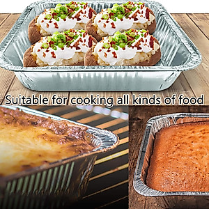 JIUMO 8" Aluminum Pans with Lids Disposable Foil Pans,Tin Foil Pans with Covers, Square Baking Pans for Broiling,Toaster Oven,Meal Prep, Roasting,Take Out,Storage Food |20 Pack (8" X 8" With Lids)