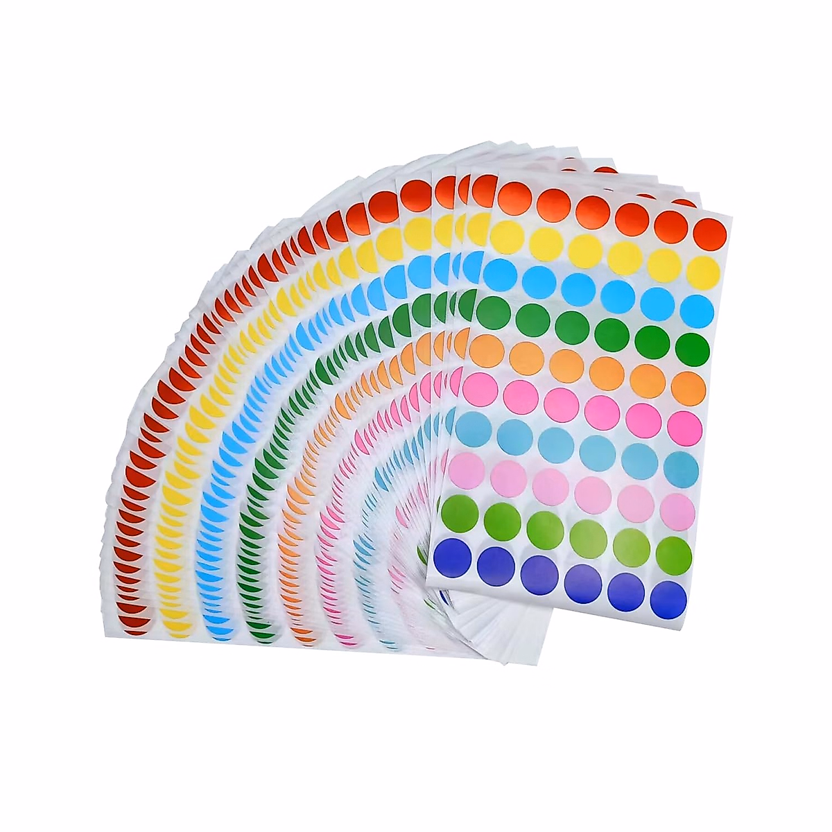 Colored Dot Stickers Round 0.75 inch Coded Labels 3000 Pieces 10 Color Awards Office Classroom Garage Sale