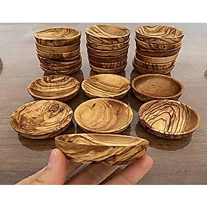 Tubibu Olive Wood Mini Bowls Set of 6 Handmade Bowls, Handcrafted Wooden Mini Bowls