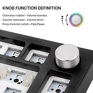 EPOMAKER Next time Skyline Gasket-mounted 75% Hot Swappable Wired Gaming Keyboard DIY Kit with RGB Backlight, Rotary Knob, Compatible with 3Pin 5Pin Gateron/Cherry/Kailh/Otemu Switch (Black)