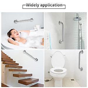 2 Pack 18 Inch Grab Bars for Bathtubs and Showers, Anti Slip Shower Grab Bars Stainless Steel Shower Handle Handicap Elderly Senior Assist Bathroom Saft Handle