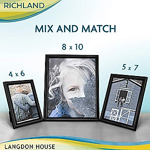 Langdon House 4x6 Picture Frames Set (Black, 6 Pack) Distinguished Edging for Classic Style, Richland Collection