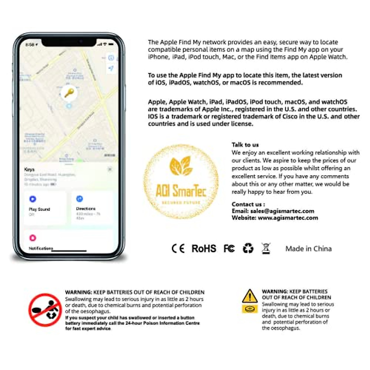 Findale Smart GPS Tracker- Find anything in a click of a button - Compatible with "Find My" IoS App