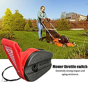 SagaSave 65" Universal Throttle Switch, Lawn Mower Control Switch with Throttle Line for Electric Lawn Mower Garden Lawnmowers (Red)