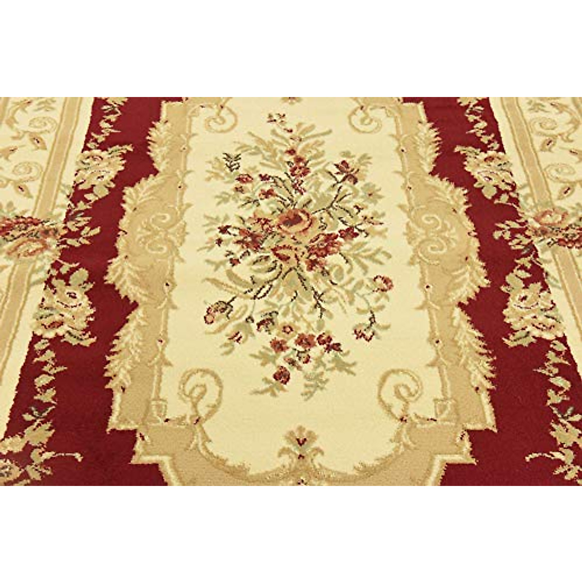 Unique Loom Versailles Collection Traditional Classic Floral Motif Area Rug (5' 0 x 8' 0 Rectangular, Burgundy/ Ivory)