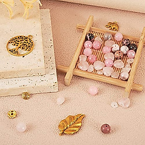 Mega Pet Gemstone Bracelet Making Kit Natural Gemstone Beads with Alloy Beads Alloy Pendants Jump Rings Elastic Thread for DIY Bracelet Jewelry Making