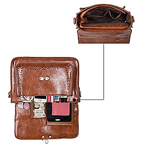 ECOSUSI Fashion PU Leather Satchel Purse Handbag Small School Crossbody Handbag for Women