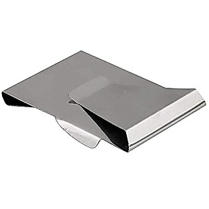 LEEMASING Slim Clip Double Sided Money Clip Credit Card Holder Wallet Stainless Steel For Husband Dad Wife (Silver)