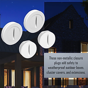 BELL PCP47550WH Weatherproof Nonmetallic Closure Plug Assortment 1/2 in and Two 3/4 in, 4-Pack, White