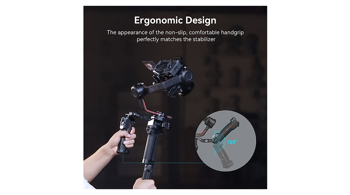 SMALLRIG Wireless Control Handle for DJI RS 2 RS 3 Pro, Foldable Handle with Control Module ...