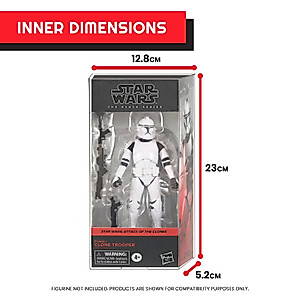 EVORETRO Action Figure Display Protective Case for Star Wars Black Series with Angled Corners Regular, 6 inches Boxed Carded Action Figures - 10 Pack - Ultra Clear PET Plastic Box Protector
