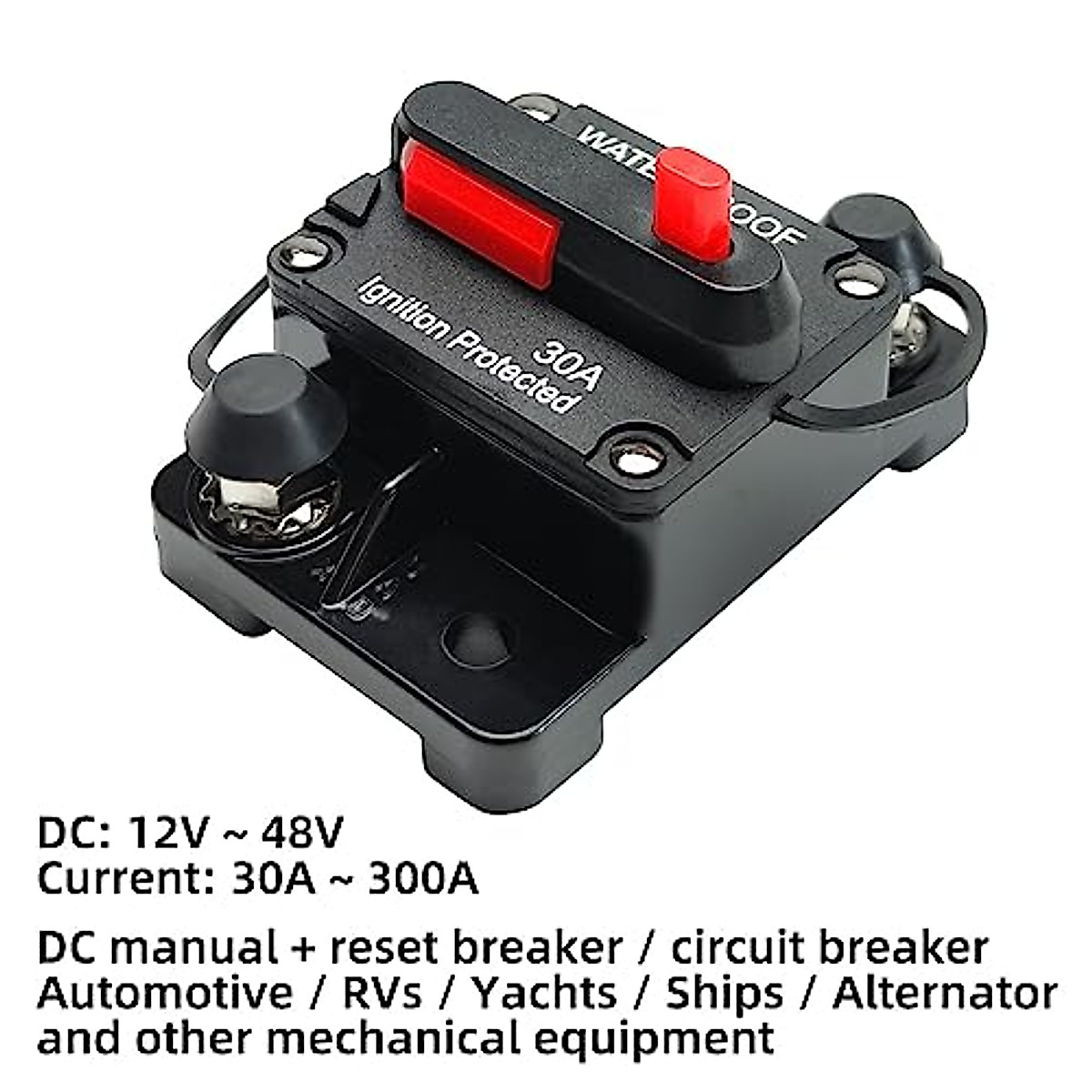 150A 12V-48V Circuit Breaker Power Protect Fuse Trolling with Manual Reset Waterproof Car Boat Manual (DLQ-CB5-150A)