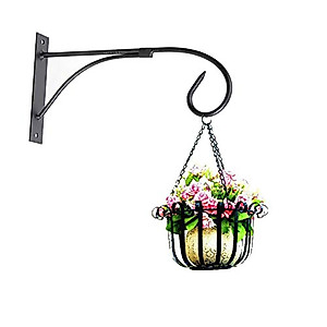 Hemoton Good Black Wrought Iron Flower Pot Rack Indoor Retro European Wall Hanging Flower Shelf Living Room Garden Balcony Bonsai Pot Rack Stand