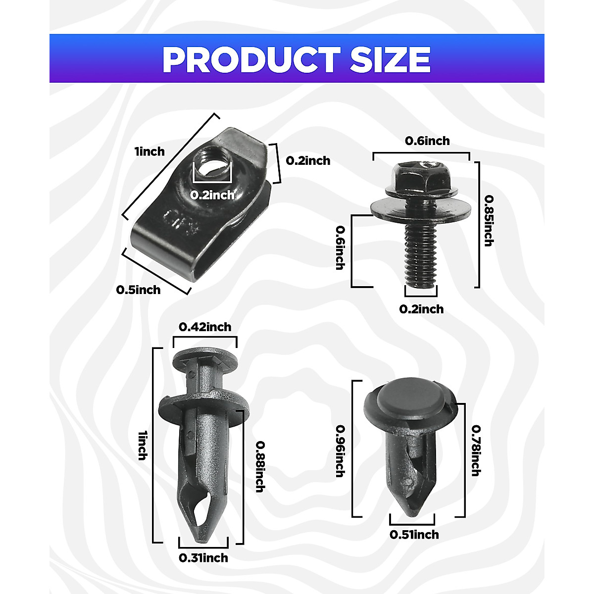 35 PCS Engine Under Cover Splash Shield Guard Body Bolts, Splash Shield Guard Retainer Bumper Fender Liner Fastener Rivet Clips and Extruded U-Nuts Kit