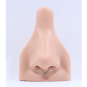 FANSING Surgical Steel Septum Jewelry 16g Septum Rings for Women Teardrop Septum Clicker Silver Septum Ring 16 Gauge 8mm Daith Piercing Jewelry Triangle Septum Ring